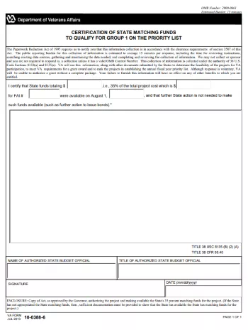 Fillable Form VA 10-0388-6 | Edit, Sign & Download in PDF | PDFRun
