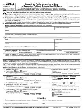 Fillable Form 4506-A | Edit, Sign & Download in PDF | PDFRun