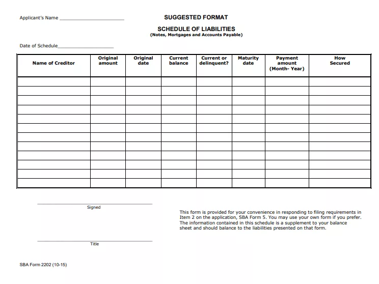 Fillable Form SBA Form 2202 | Edit, Sign & Download in PDF | PDFRun