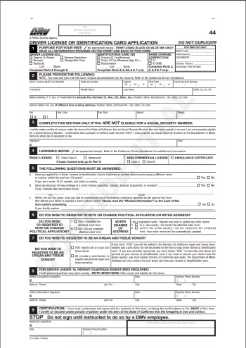 Fillable Form California Drivers License Replacement | PDFRun