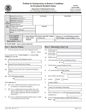 Fillable Form I-829 | Edit, Sign & Download in PDF | PDFRun