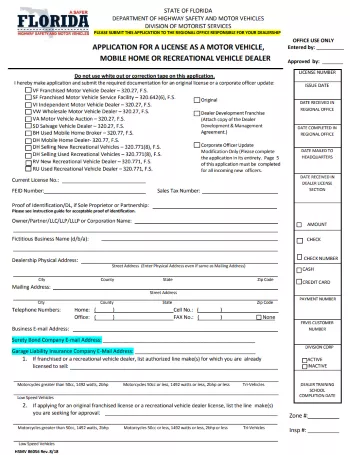 Fillable Form Florida Driver's License Application | PDFRun