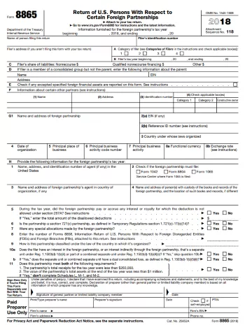 Fillable Form 8865 | Edit, Sign & Download in PDF | PDFRun
