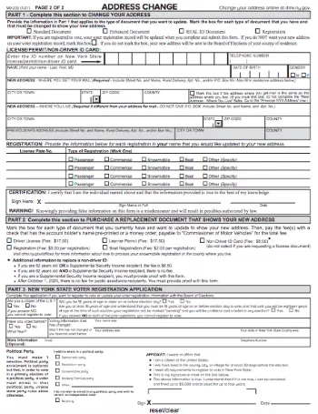 Fillable Form New York Change of Address (2021)