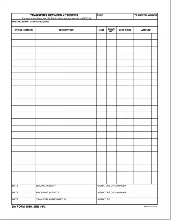 Fillable Form DA 4080 | Edit, Sign & Download in PDF | PDFRun