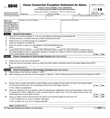 Fillable Form 8840 (2019) | Edit, Sign & Download in PDF | PDFRun