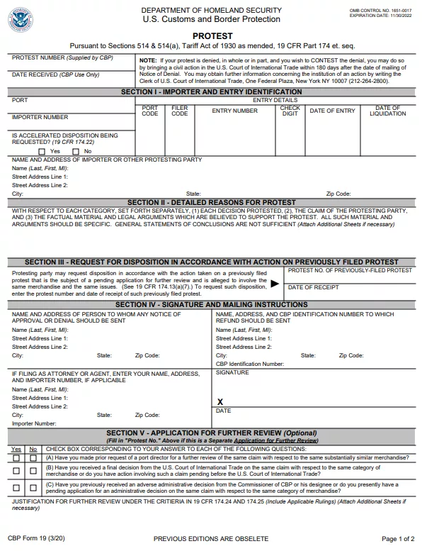Fillable Form CBP 19 | Edit, Sign & Download in PDF | PDFRun