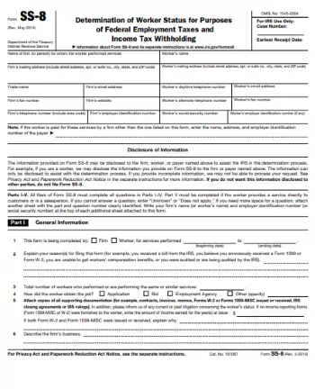 Fillable Form SS-8 | Edit, Sign & Download in PDF | PDFRun