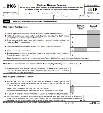 Fillable Form 2106 (2019) | Edit, Sign & Download in PDF | PDFRun