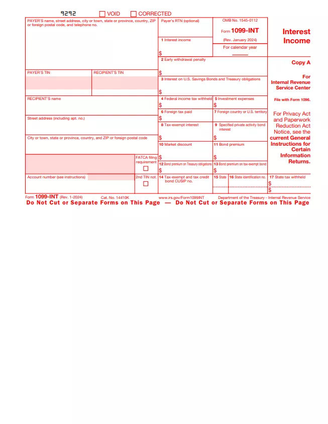 Fillable Form 1099-INT (2024) | Edit, Sign & Download in PDF | PDFRun