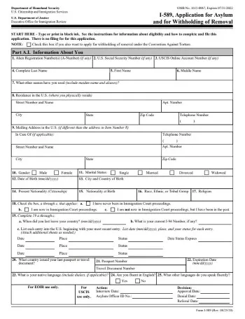 Fillable Form I-589 | Edit, Sign & Download in PDF | PDFRun
