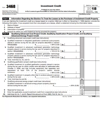 Fillable Form Investment Credit (Form 3468) | PDFRun