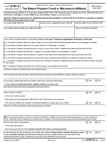 Fillable Form 14157-A | Edit, Sign & Download in PDF | PDFRun