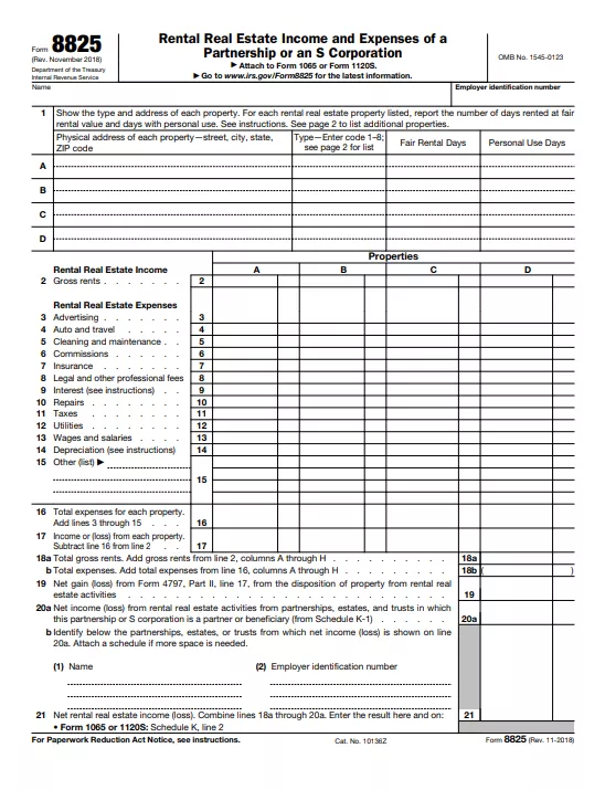 Fillable Form 8825 | Edit, Sign & Download in PDF | PDFRun