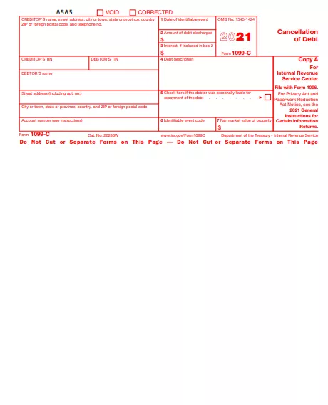 Fillable Form 1099-C (2021) | Edit, Sign & Download in PDF | PDFRun