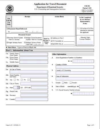 Fillable Form I-131 (2016-2018) | Edit, Sign & Download in PDF | PDFRun