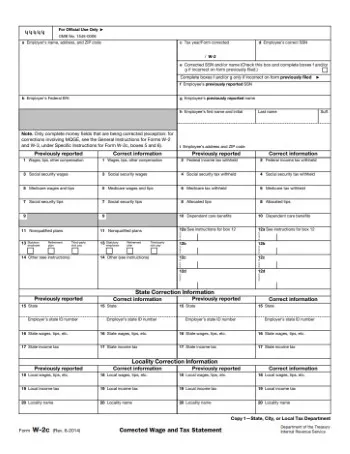 Fillable Form W-2C: Corrected Wage and Tax Statement | Edit, Sign ...