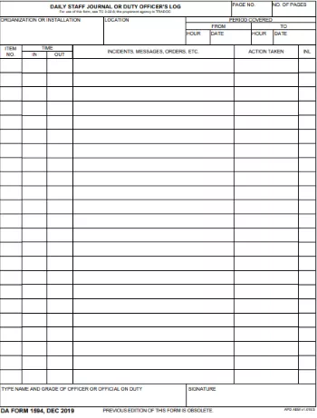Fillable Form DA 1594 | Edit, Sign & Download in PDF | PDFRun
