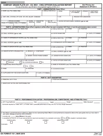 Fillable Form DA 67-10-1 | Edit, Sign & Download in PDF | PDFRun