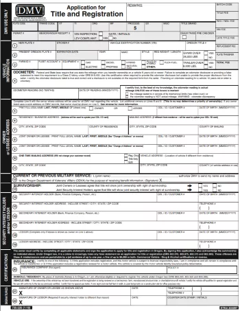 Fillable Form DMV Oregon Vehicle Registration (735-226) | PDFRun