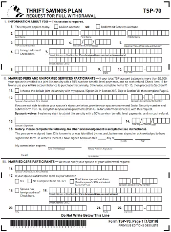 Fillable Form TSP-70 | Edit, Sign & Download in PDF | PDFRun