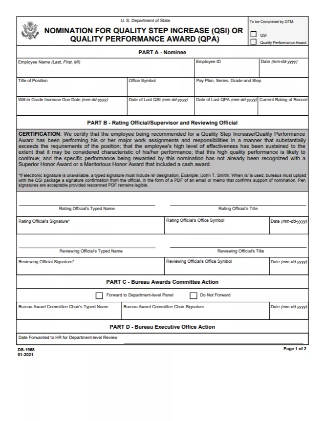 Fillable Form DS-1968 (2021) | Edit, Sign & Download in PDF | PDFRun