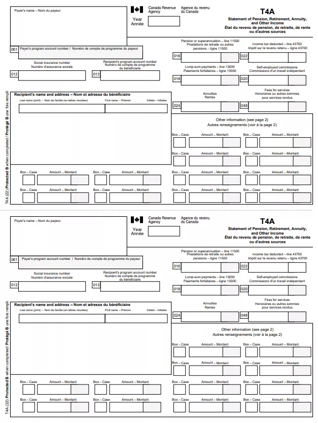 Fillable Form T4A (2022) | Edit, Sign & Download in PDF | PDFRun