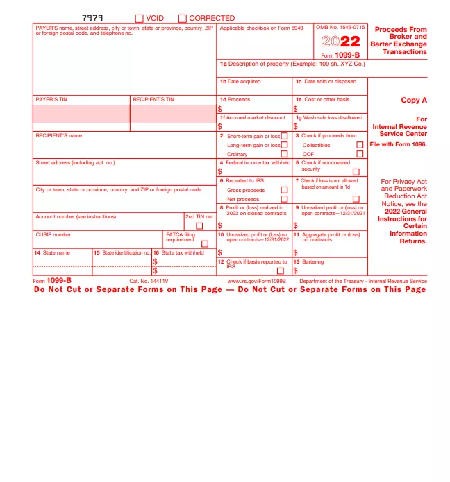 Fillable Form 1099-B (2022) | Edit, Sign & Download in PDF | PDFRun
