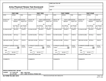 Fillable Form DA 705 | Edit, Sign & Download in PDF | PDFRun