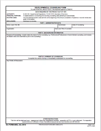 Fillable Form DA 4856 | Edit, Sign & Download in PDF | PDFRun