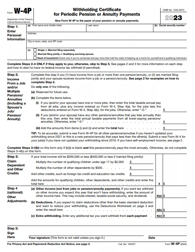 Fillable Form W-4P | Edit, Sign & Download in PDF | PDFRun