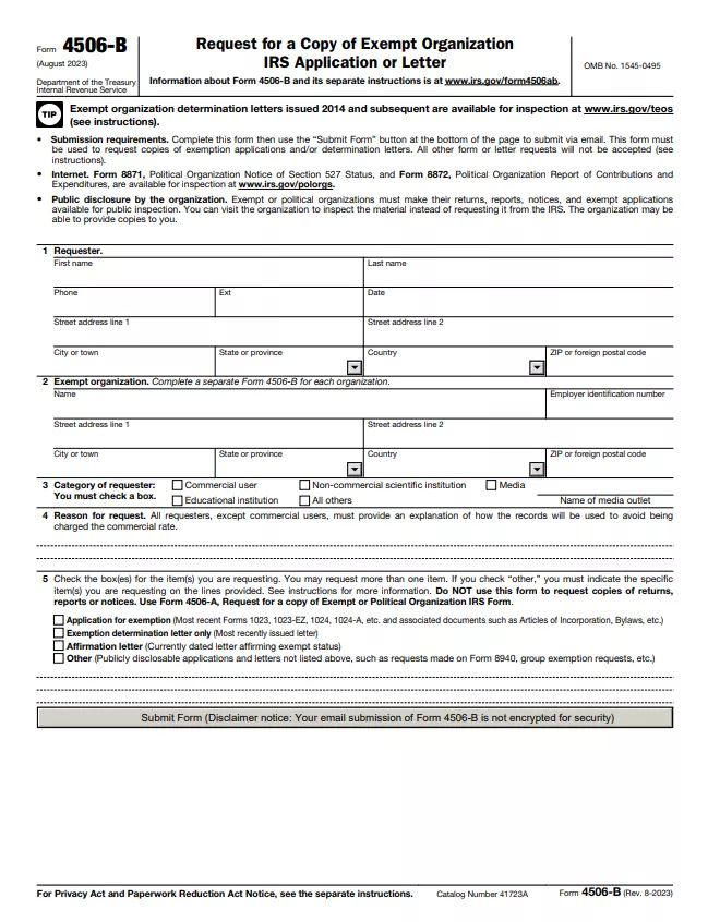 Fillable Form 4506-B | Edit, Sign & Download in PDF | PDFRun