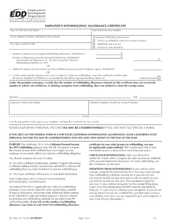 Fillable Form Employee Withholding Allowance Certificate | PDFRun