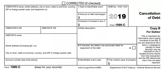 Fillable Form 1099-C 2019 | Edit, Sign & Download in PDF | PDFRun