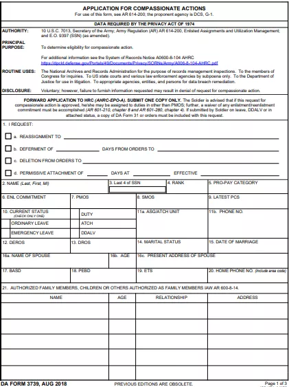 Fillable Form DA 3739 | Edit, Sign & Download in PDF | PDFRun