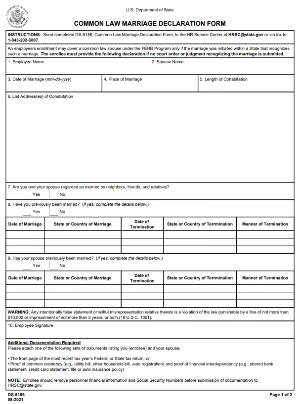 Fillable Form DS-5156 | Edit, Sign & Download in PDF | PDFRun
