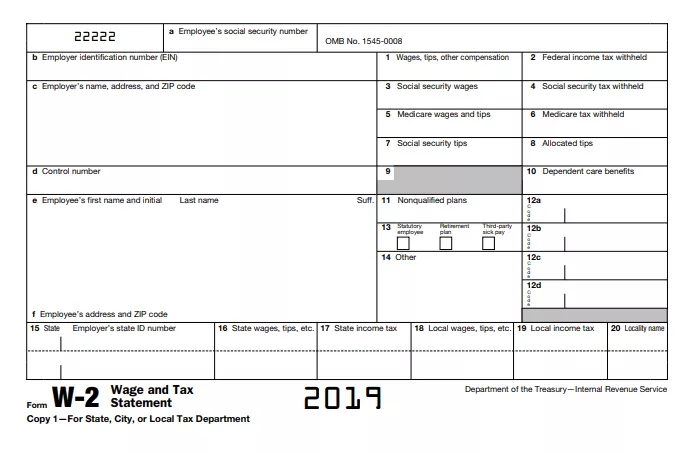 Fillable Form W-2 (2019) | Edit, Sign & Download in PDF | PDFRun
