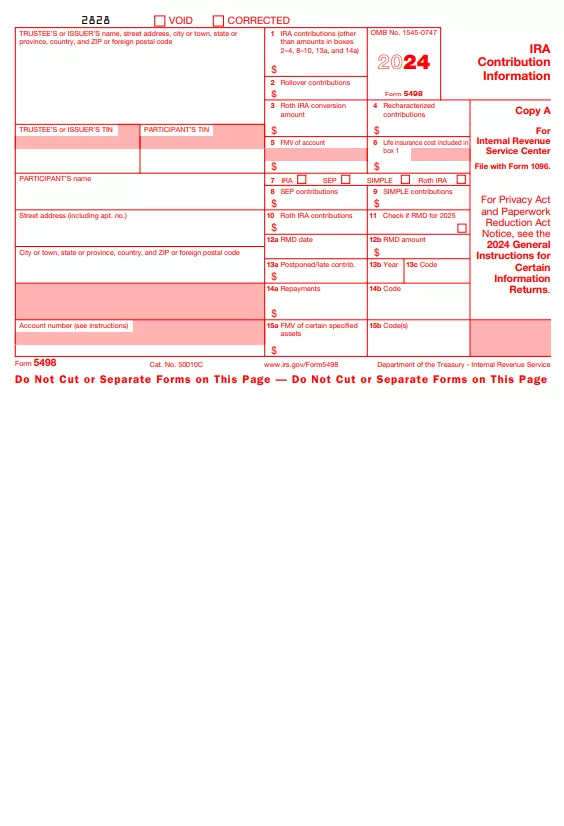 Fillable Form 5498 (2024) | Edit, Sign & Download in PDF | PDFRun