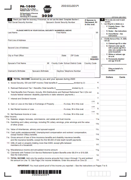 Fillable Form PA 1000 (2020) | Edit, Sign & Download in PDF | PDFRun