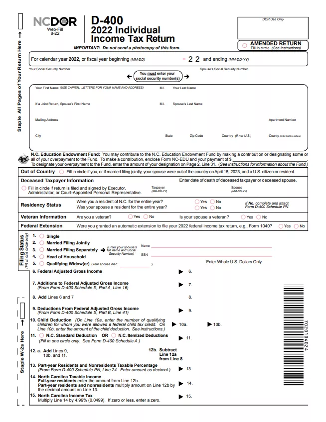 Fillable Form D-400 | Edit, Sign & Download in PDF | PDFRun