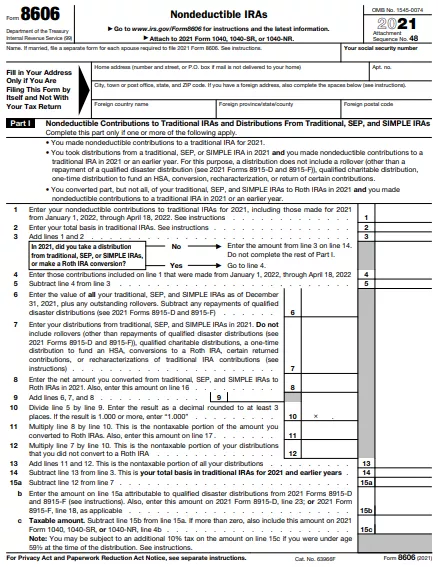 Fillable Form 8606 (2021) | Edit, Sign & Download in PDF | PDFRun