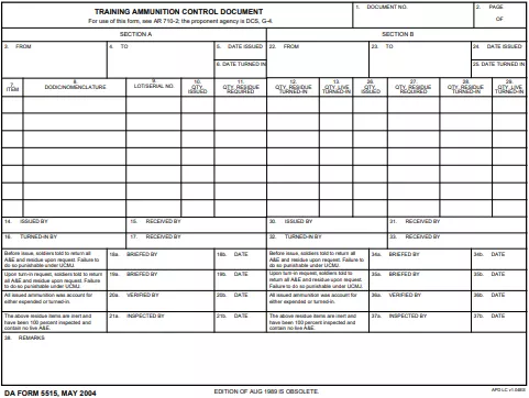 Fillable Form DA 5515 | Edit, Sign & Download in PDF | PDFRun