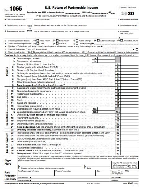 Fillable Form 1065 (2015) | Edit, Sign & Download in PDF | PDFRun