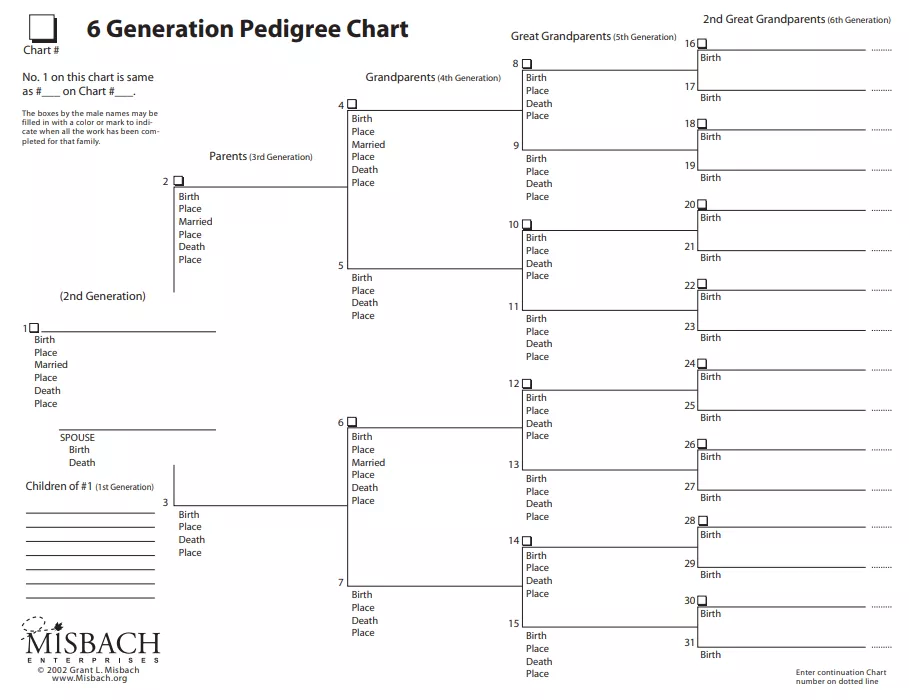 Fillable Form 6 Generation Pedigree Chart | PDFRun