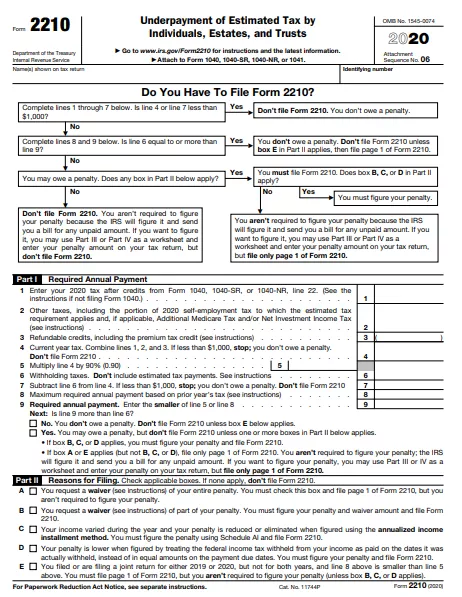Fillable Form irs-form-2210 | Edit, Sign & Download in PDF | PDFRun