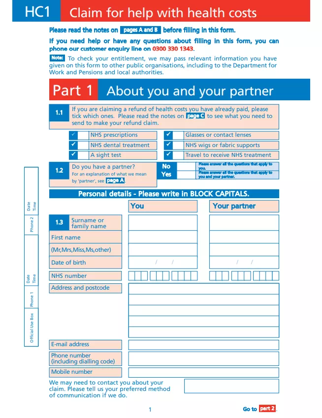 Fillable Form NHS HC1 form (2019) | Edit, Sign & Download in PDF | PDFRun