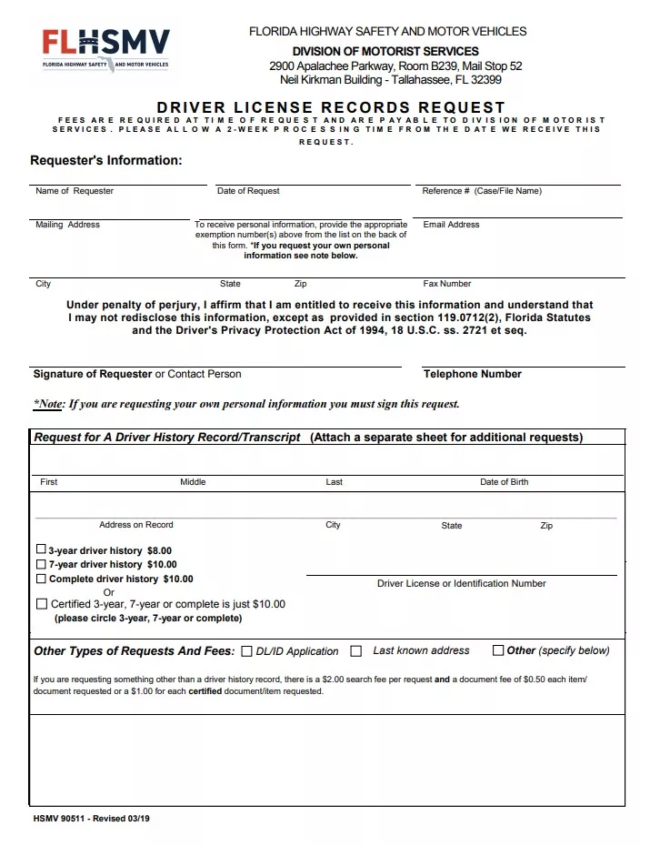 Fillable Form HSMV 90511 (2019) | Edit, Sign & Download in PDF | PDFRun