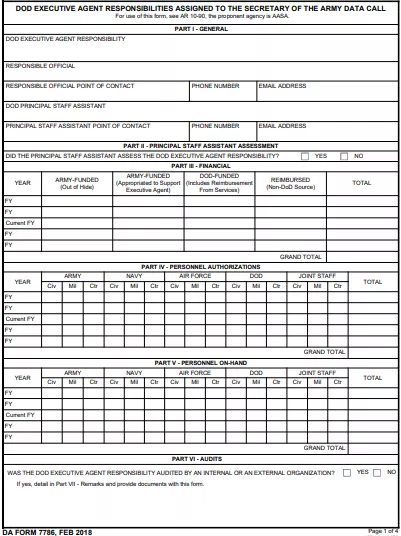 Fillable Form DA 7786 | Edit, Sign & Download in PDF | PDFRun