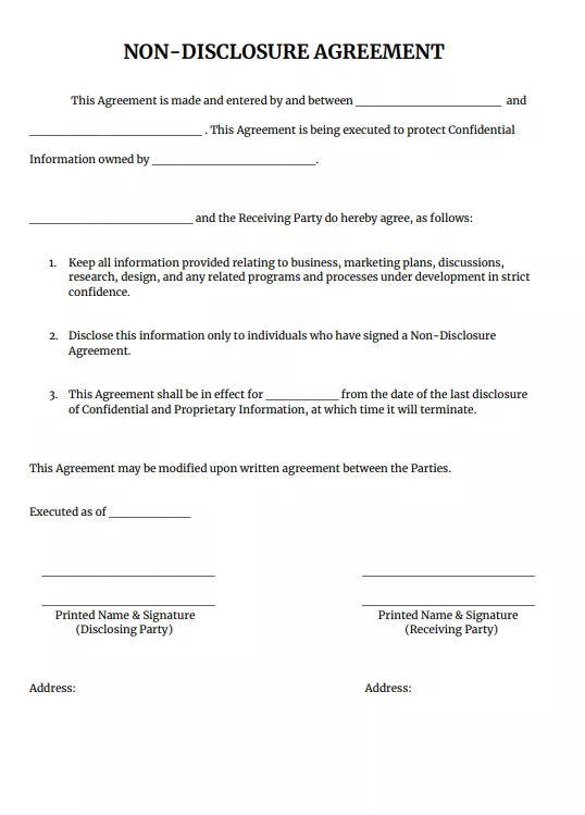 Fillable Form Non-Disclosure Agreement | PDFRun