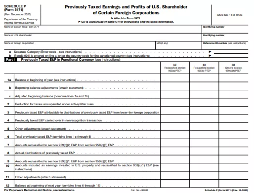 Fillable Form 5471 (Schedule P) (2020) | PDFRun
